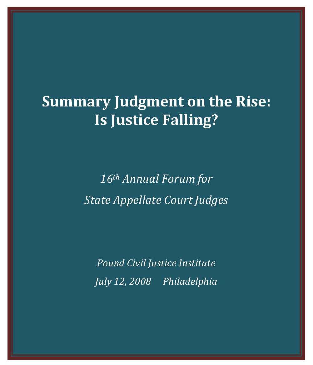 Judges Forum Reports | National Civil Justice Institute